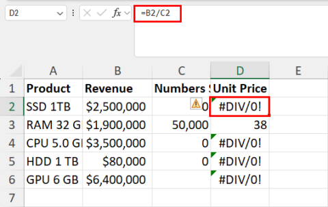 6种方法删除Microsoft Excel中的#DIV/0!错误 - INFOXIAO
